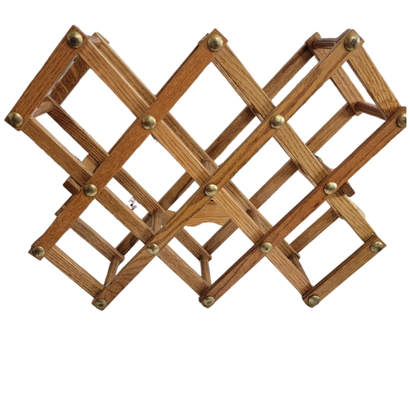 Vintage | Dining | Vintage Wooden Folding Accordion Wine Rack Oak And ...